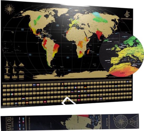 Wereldkaart - Wereldkaart kraskaart - Scratch map - XL (84 x 59.4cm ...