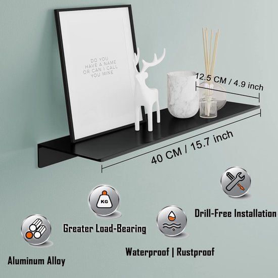 Metaal Wandplank, Zwart Wandplank, set van 2, Decoratieve Planken voor ...