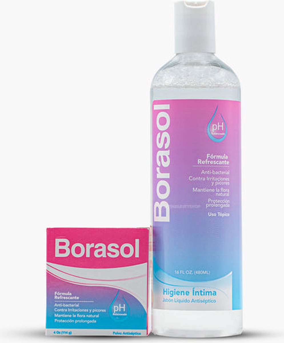 Borasol Kit: Vloeibare zeep en Poeder voor Intieme Hygiëne en pH-balans ...