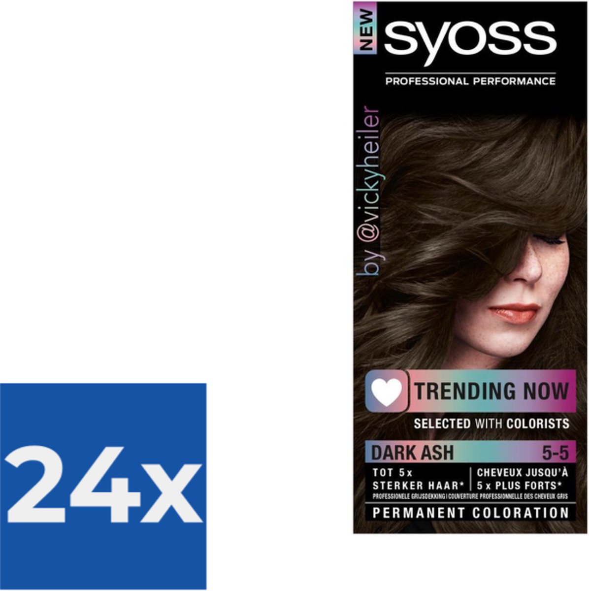 SYOSS Color Trending Now 5-5 DarkAsh haarverf - 1 stuk - Voordeelverpakking 24 stuks | bol