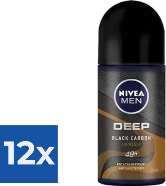 Nivea Deo Roller Men - Deep Black Carbon Espresso - Voordeelverpakking ...