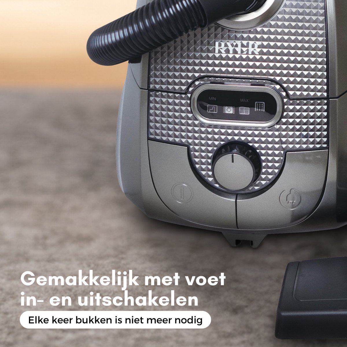 RYER Stofzuiger met Zak - 3L - 7m Snoer - 3 Sterke Standen - Vacuum ...