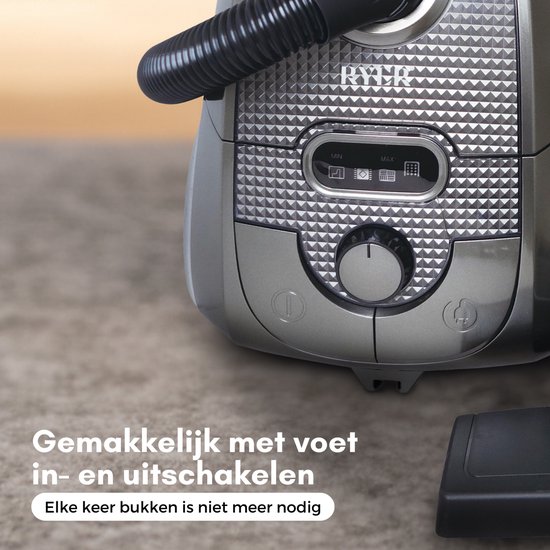 RYER Stofzuiger met Zak - 3L - 7m Snoer - 3 Sterke Standen - Vacuum ...