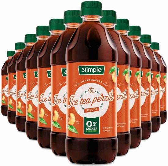 Slimpie Limonade Siroop Ice Tea Perzik - 12 x 650 ml ...