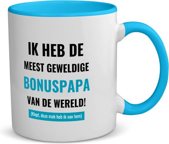 Akyol - ik heb de meest geweldige bonuspapa van wereld koffiemok - theemok - blauw -... | bol