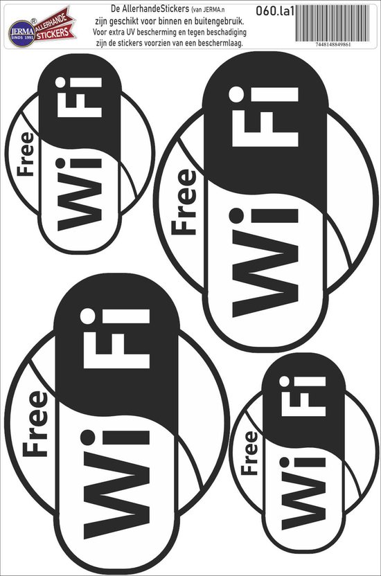 Free WiFi sticker set van 4 stuks | bol