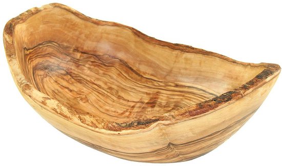 Fruitschaal met rustieke rand (lengte: 25 - 29 cm) gemaakt van ...