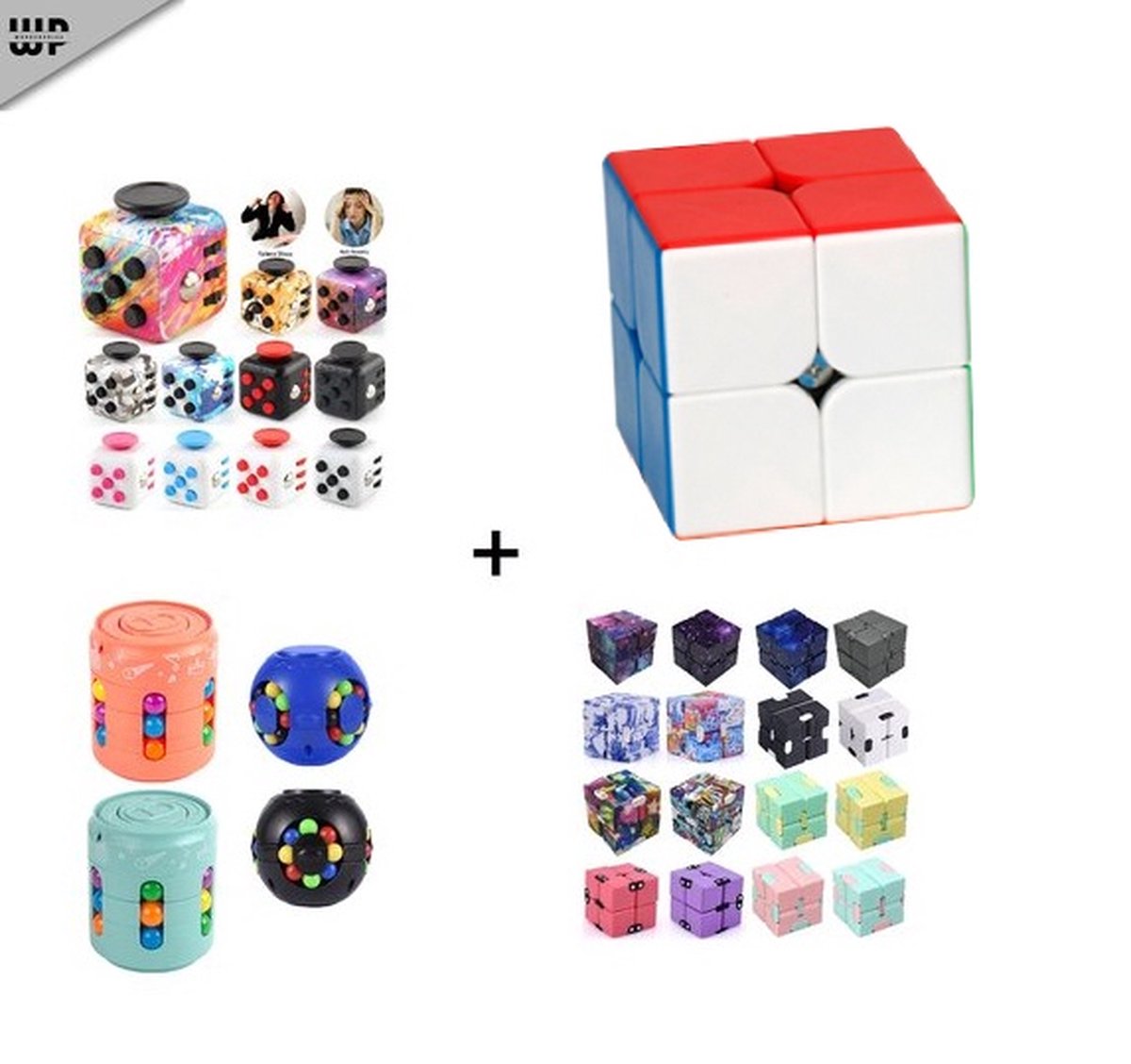 Wonderprice Fidget Cube Pakket - Infinity Cube - 2x2 Cube - Fidget Pad ...