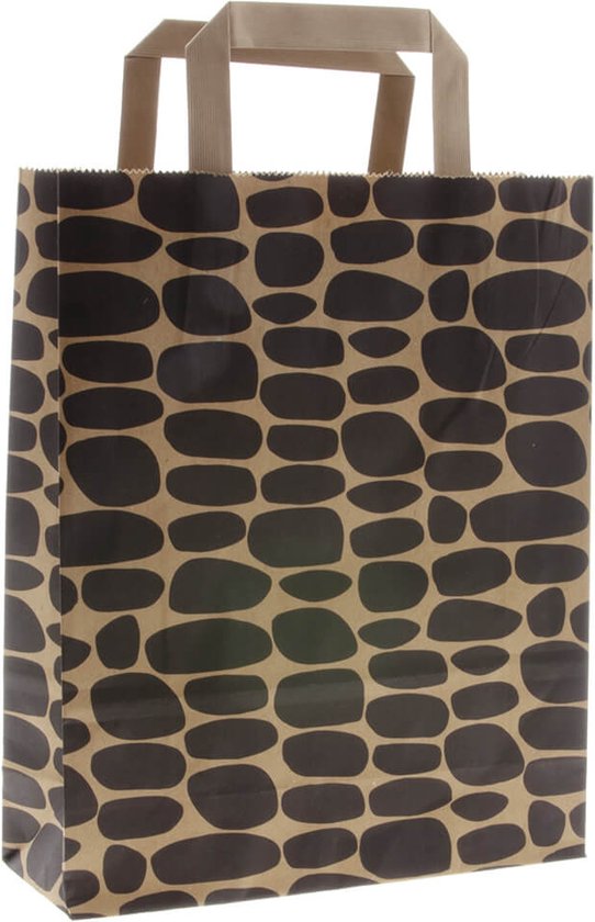 Papieren tasjes 50 stuks Budget - Bruin en Print / Multi colour - A5 ...