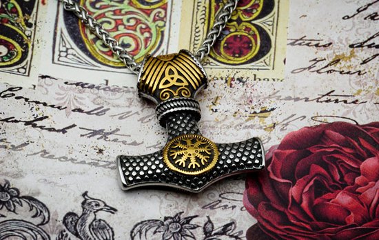 [Two Ravens] Thor Hamer Ketting - Viking Ketting met Hanger - Helm of ...