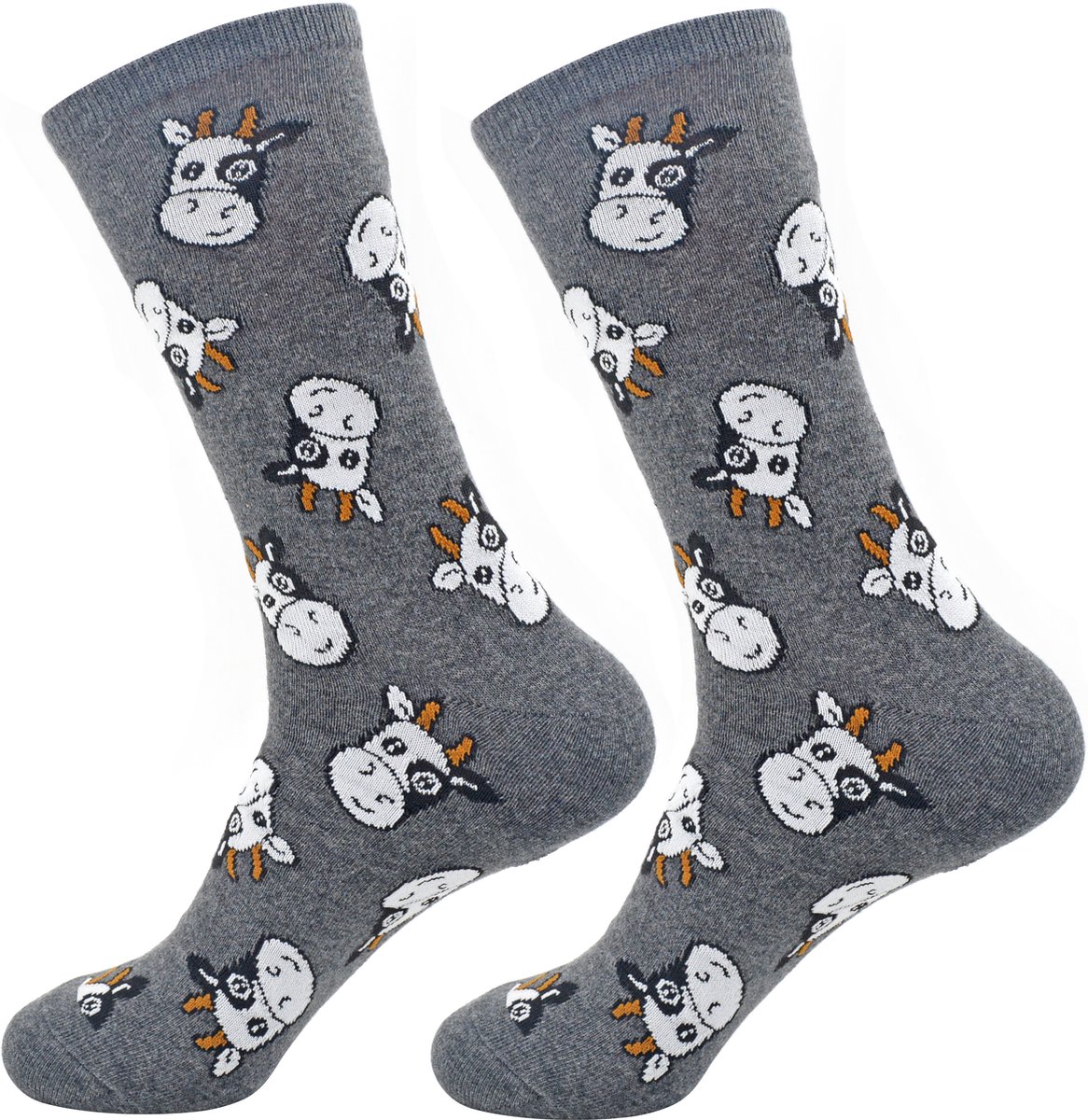 Robin Ruth - Koeien - Grijs - Heren sok - Maat 41-46 | bol.