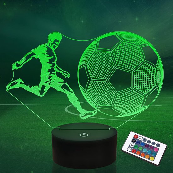 Voetbal 3D Illusie Lamp - Kleurverandering - Decoratieve Voetballamp ...
