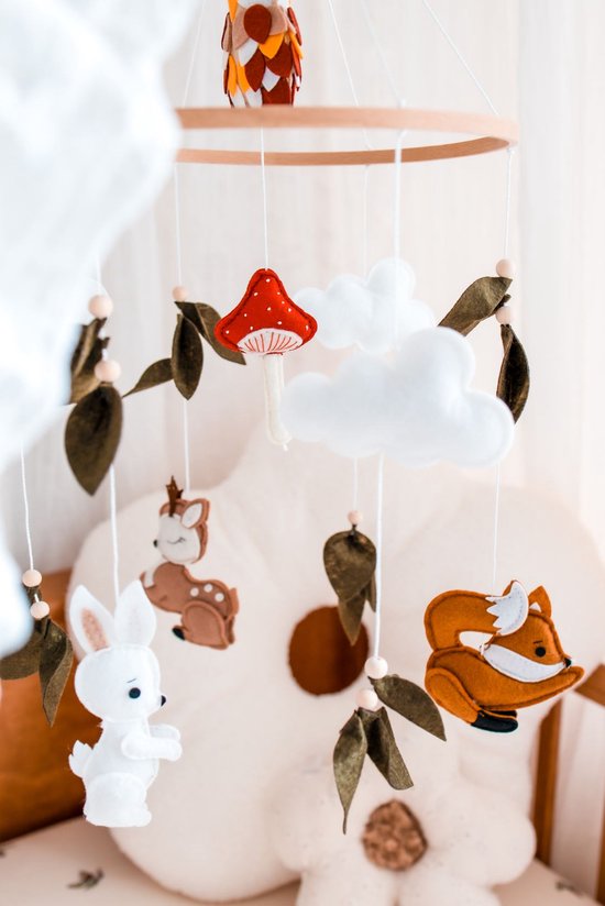 Kersvers - mobiel baby - bosdieren speelgoed - Box mobiel baby herfst ...