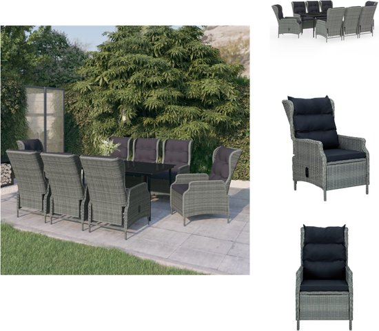 vidaXL Tuinset - Praktische tuinmeubelen van PE-rattan - 200x100x74cm ...