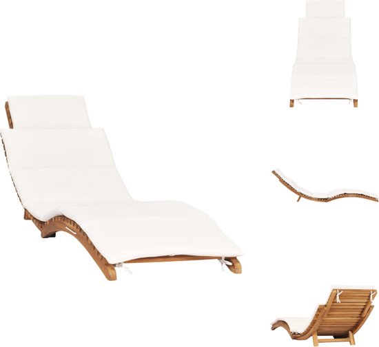 vidaXL Houten Ligbed - Tuinmeubel - 175 x 50 x 55 cm - Inklapbaar ...