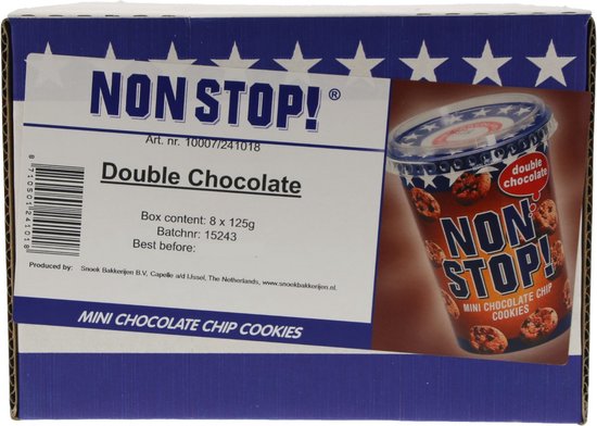 Non Stop! - American Mini Cookies Double Chocolate - 8x 125g | bol
