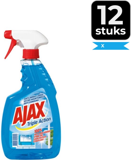 Ajax Spray Triple Action Glasreiniger 750 ml - Voordeelverpakking 12 ...