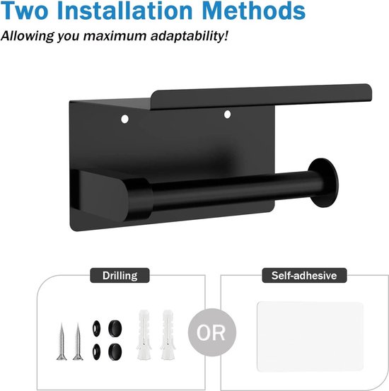 Go Go Gadget - WC-Rolhouder met Plankje - Opstaand randje - Inclusief ...