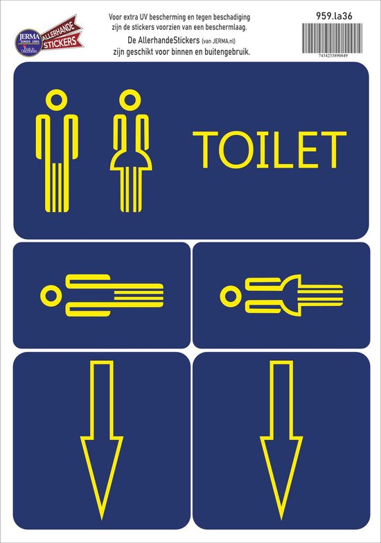 WC Toilet stickers met pijlen set 5 stuks. | bol