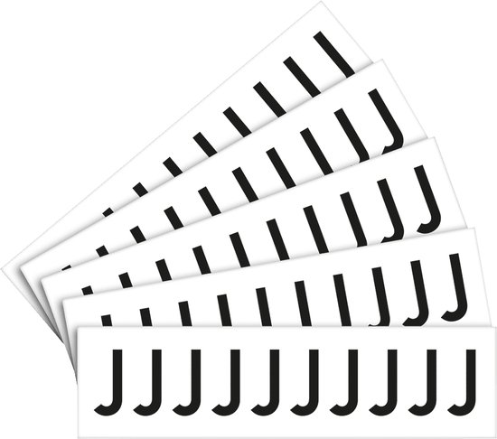 Letter stickers alfabet met laminaat - 5 x 10 stuks - zwart wit ...