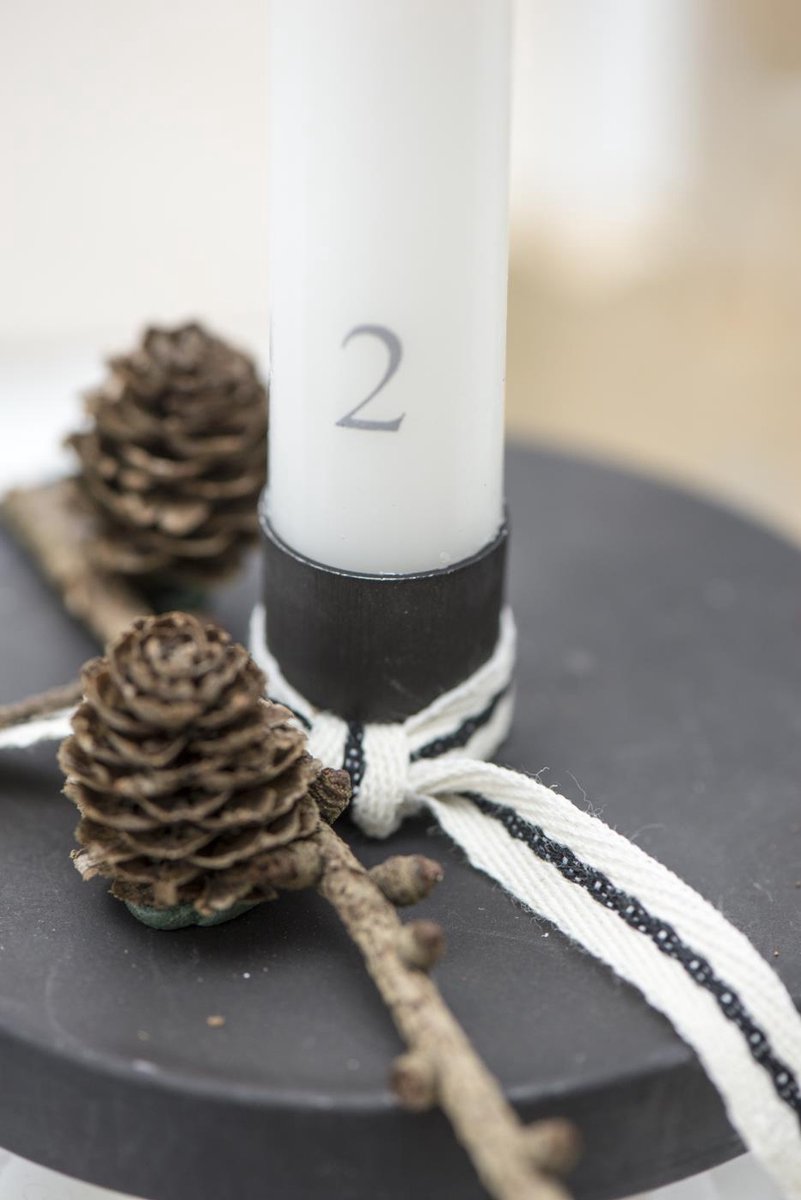Set Advent kaarsen wit grijs 1-24 | bol.com