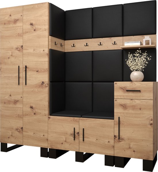 Garderobekast Ganggarderobe Compacte garderobe Vestibule Wandkast Plank ...