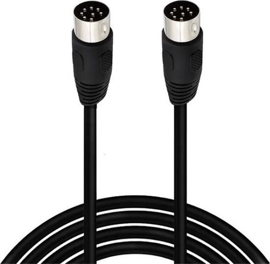DIN 8-pins luidspreker kabel / zwart - 1,5 meter | bol