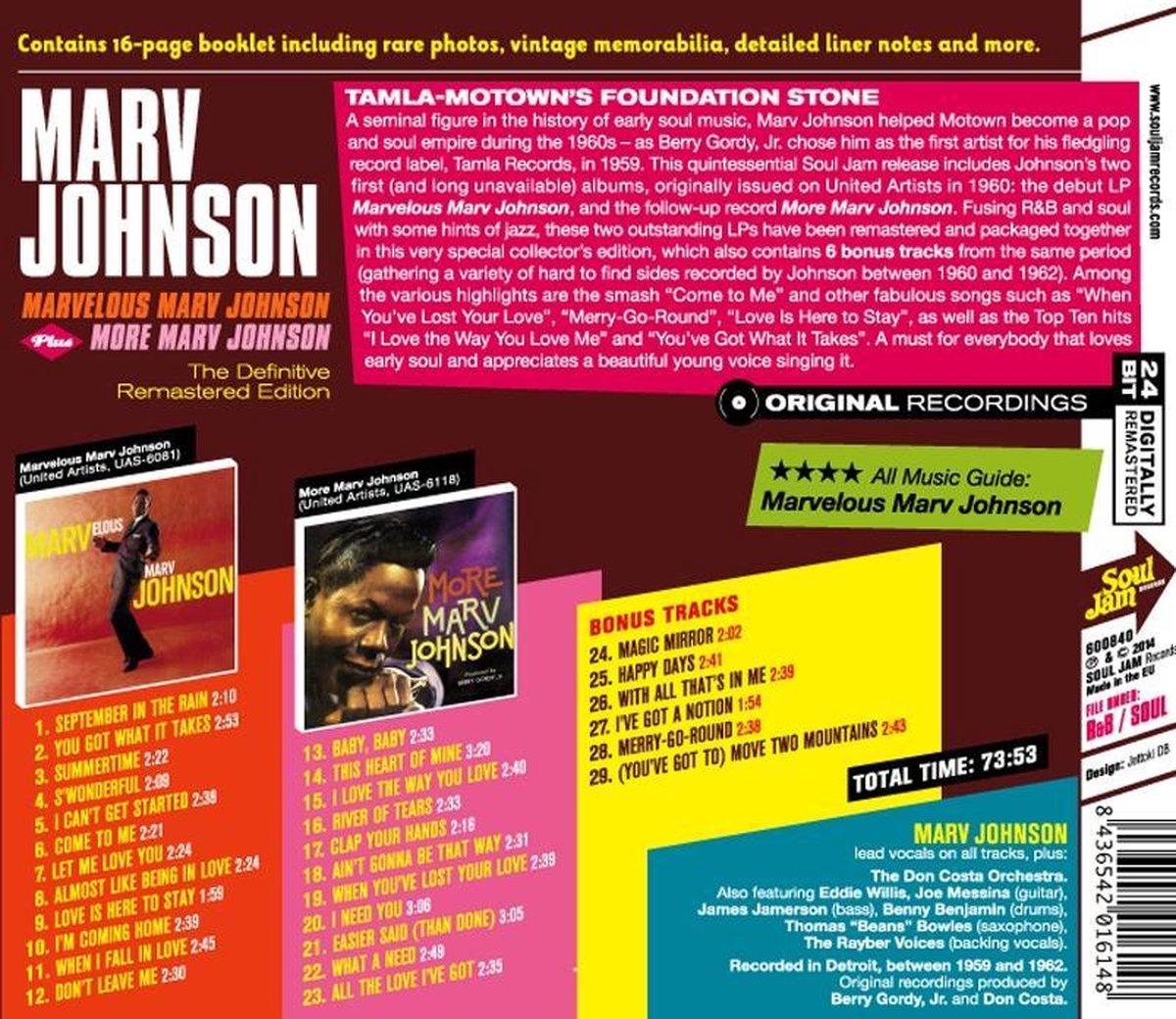 Marvelous Marv Johnson + More Marv Johnson, Marv Johnson | CD (album ...