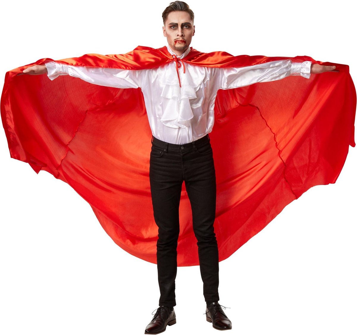 dressforfun - Mystieke cape met kap rood - verkleedkleding kostuum ...