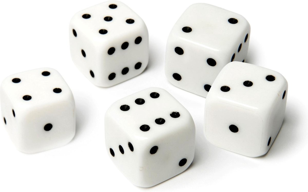 Dobbelstenen wit (5 stuks) | bol.com