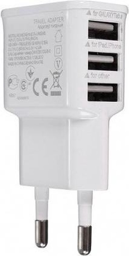 High Speed oplader oplaad adapter met 3 USB poorten travel en thuis ...