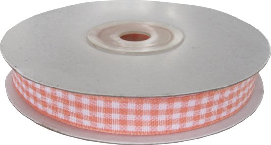 Geruit Lint 10mm (1cm) | Lint met Ruitjes | Gingham Plaid | Perzik Zalm ...