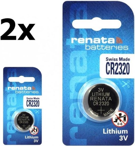 2 Stuks Swiss Made CR2320 Renata lithium knoopcel batterij | bol.com