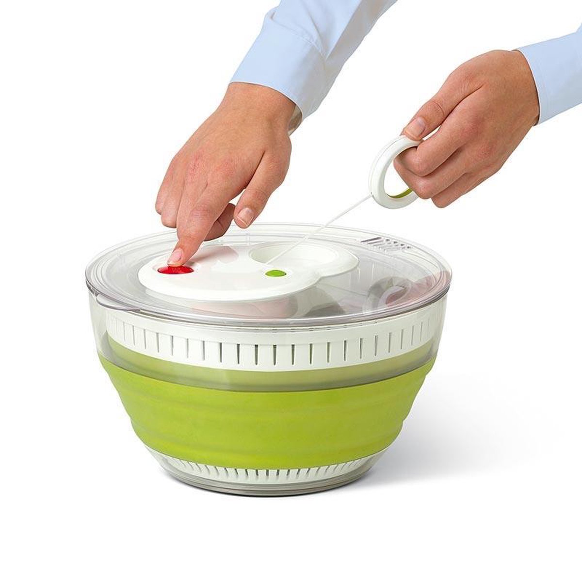 Essoreuse à salade pliable TURBOLINE. 4,5 L. vert transparent | bol.com