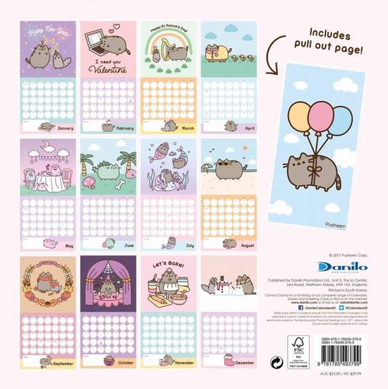Officiele Pusheen The Cat Kalender 2018 | bol.com