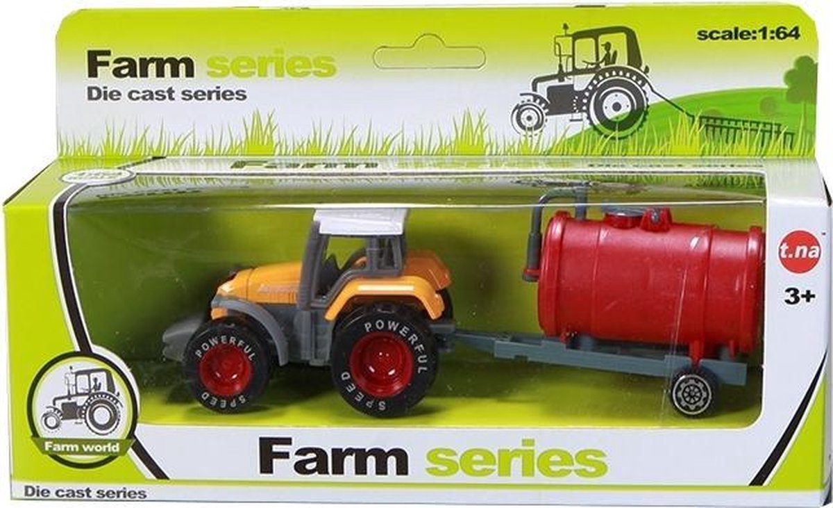 Jonotoys Tractor Met Aanhangwagen 7 Cm Diecast Geel | bol.com