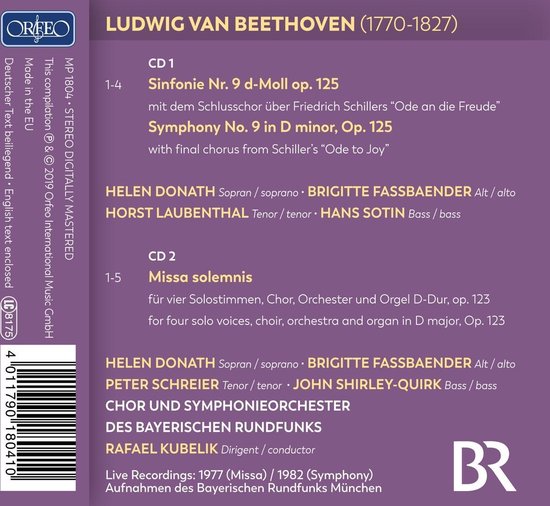 Horst Laubenthal - Hans Sotin - Helen Donath - Bri - Symphony No. 9 ...