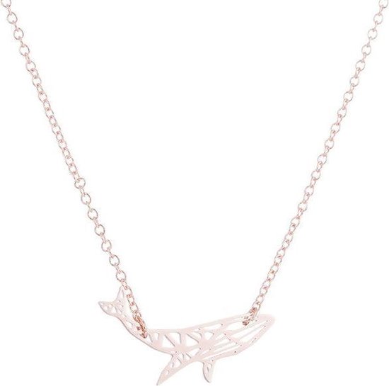 24/7 Jewelry Collection Origami Walvis Ketting - Rosé Goudkleurig | bol