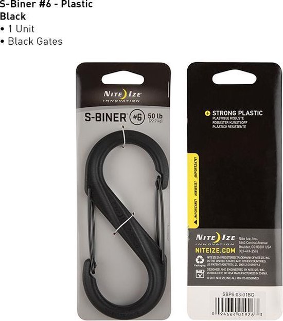 NITE IZE S-Biner 6 plastic - black - black gates | bol