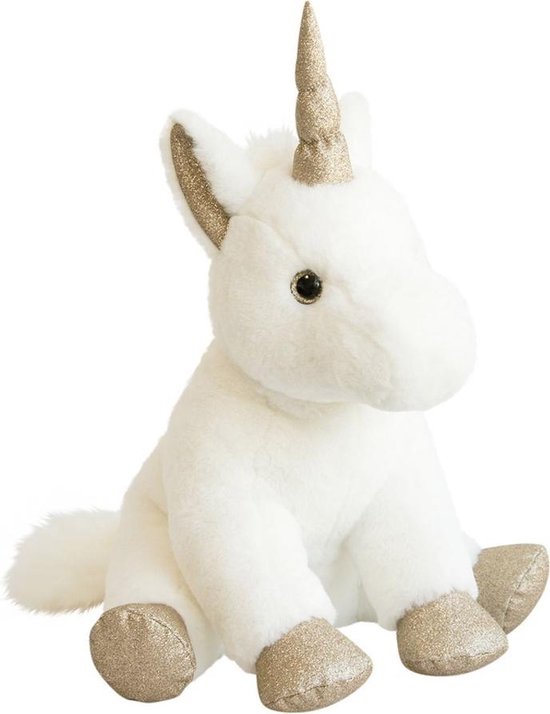 Gouden unicorn knuffel 45 cm, Luxe eenhoorn knuffel, een hoornknuffel ...