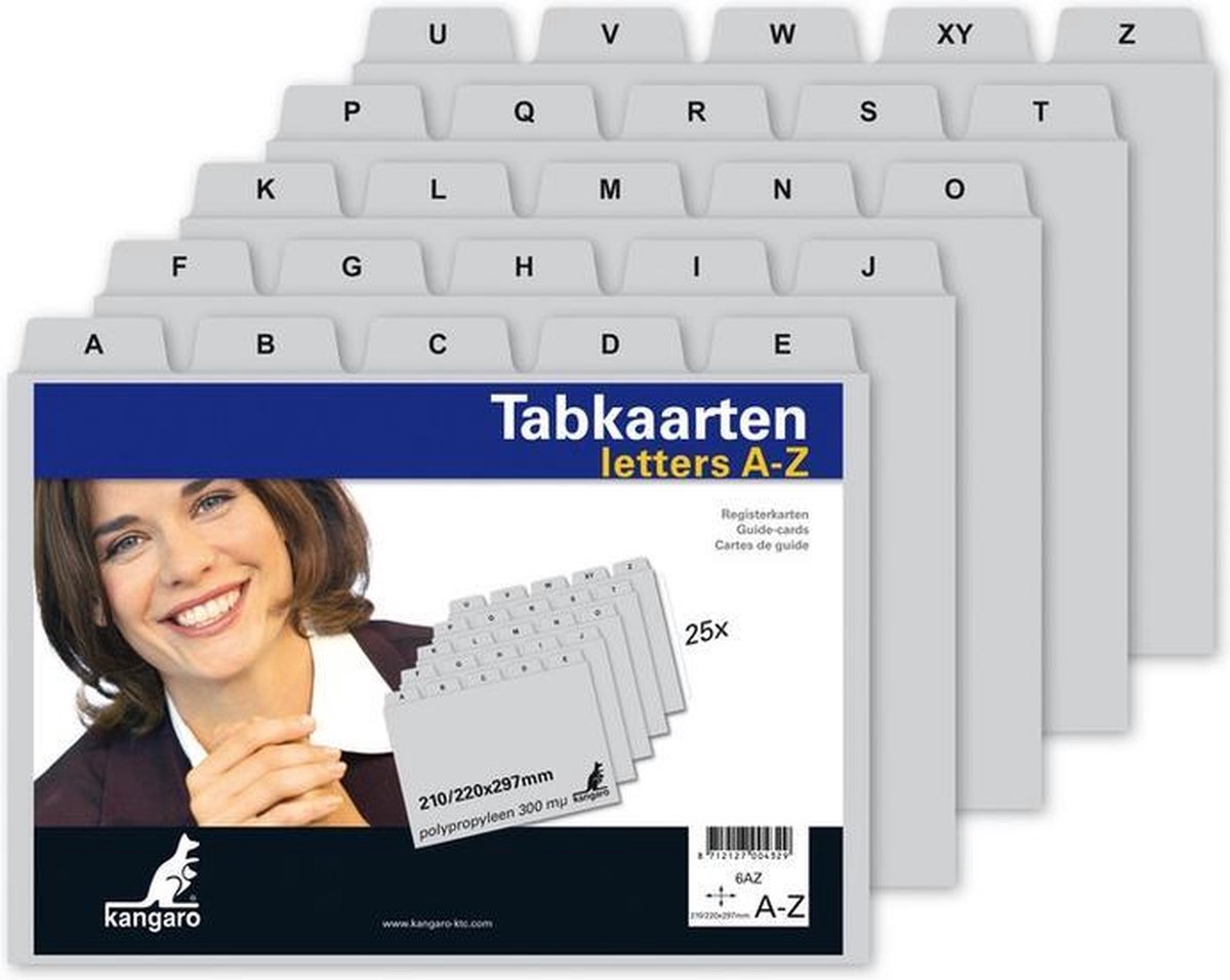 TABKAART LETTERS A-Z Systeemkaarten | A4 | Tabbladen | ABC ...