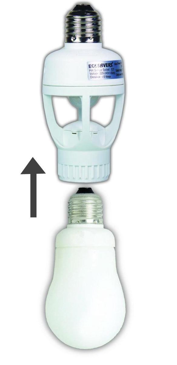 Ecosavers PIR Sensor Lampvoet E27 Bewegingsensor | E27 Lampvoet met bewegings sensor |... | bol