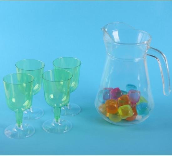 Sangria set met vier groene glazen | bol.com