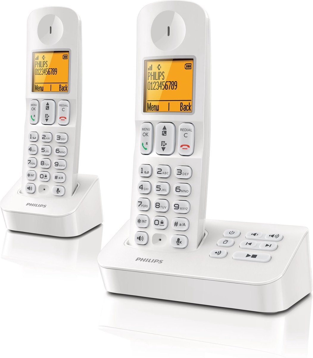 Philips D405 - Duo DECT telefoon met antwoordapparaat - Wit | bol.com