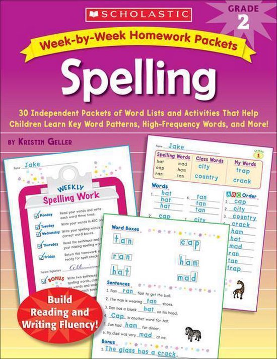 Week-by-Week Homework Packets: Spelling: Grade 2: 30 Independent ...