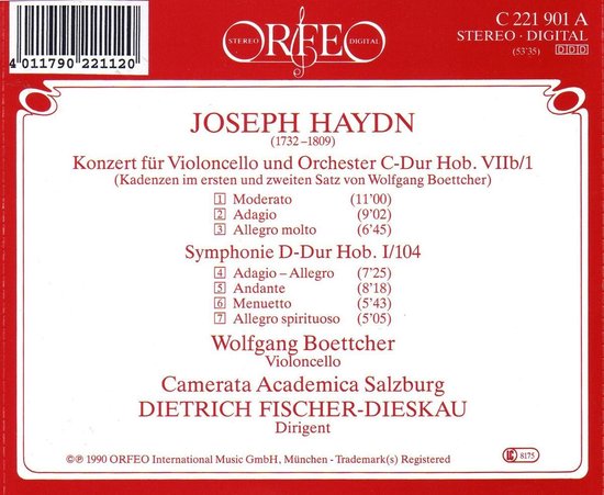 Wolfgang Boettcher, Camerata Academica, Dietrich Fisher-Dieskau - Haydn ...