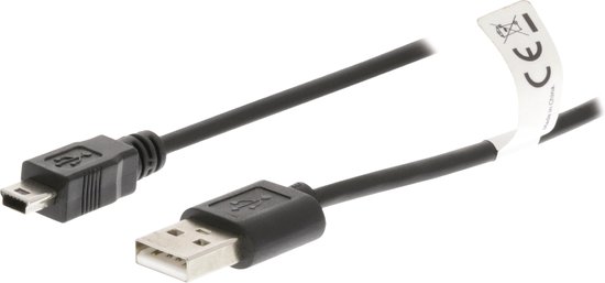 USB 2.0 Kabel USB A Male - Mini-B Male 3.00 m Zwart | bol