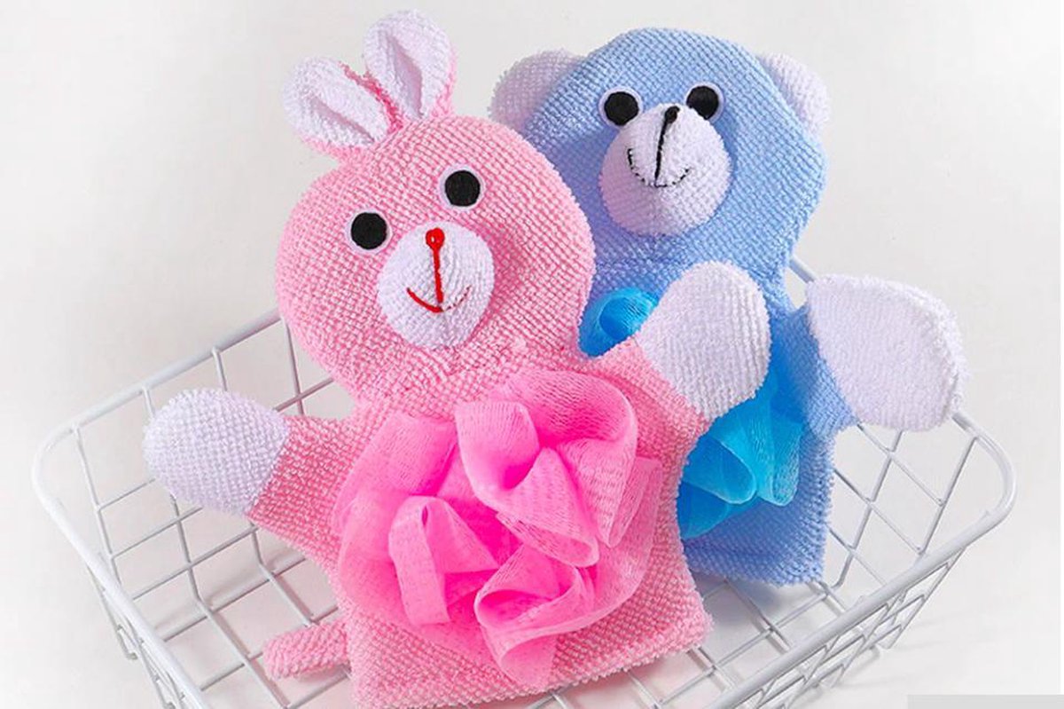 Baby washandje / baby washand / baby wassen - roze / konijn | bol.com