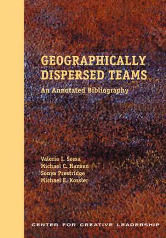 Geographically Dispersed Teams | 9781882197545 | Sessa, Valerie I. | Boeken | bol.com