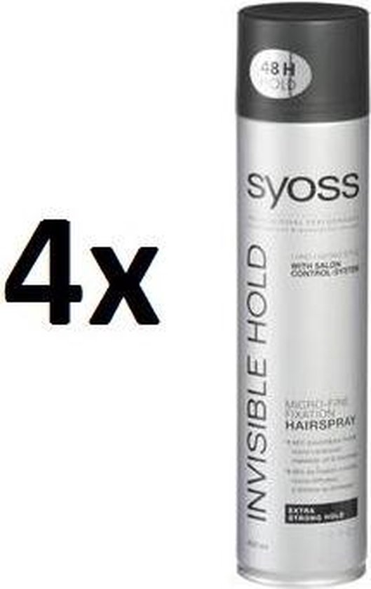 Syoss Hairspray Invisible Hold 400 ml 4 stuks Voordeelverpakking | bol.com